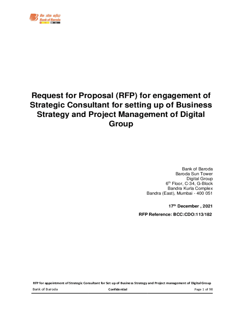 Fillable Online Request for Proposal (RFP) for engagement of Strategic ...