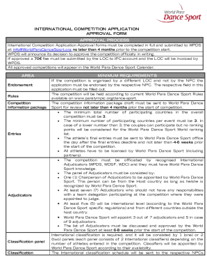 Fillable Online international competition application approval form Fax ...