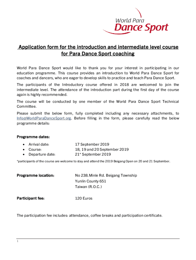 Fillable Online Application form for the introduction and intermediate ...