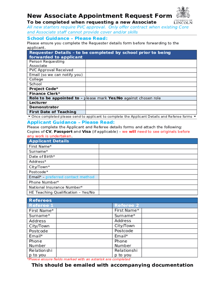 To be completed when requesting a new Associate Doc Template | pdfFiller