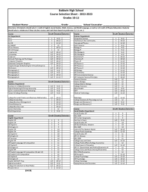 Fillable Online nj50000720.schoolwires.netcmslib2022 - 2023 COURSE SELECTION SHEET - GRADE 9 Fax ...