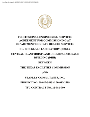 Fillable Online PROFESSIONAL ENGINEERING SERVICES AGREEMENT FOR ...