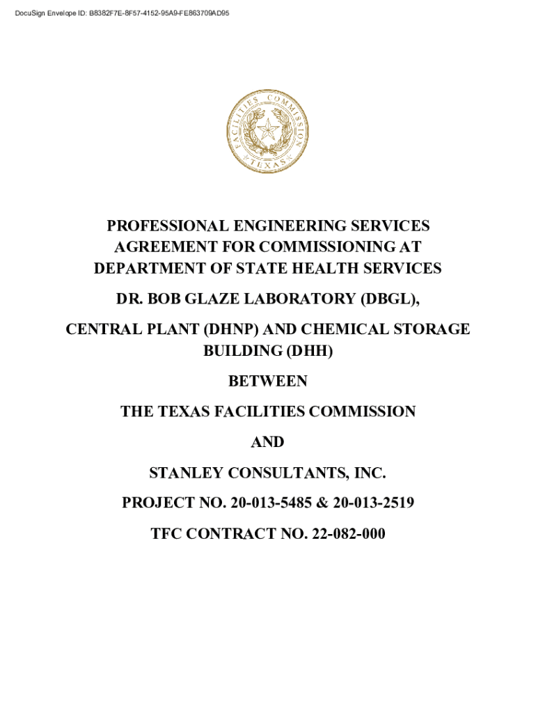 Fillable Online PROFESSIONAL ENGINEERING SERVICES AGREEMENT FOR ...