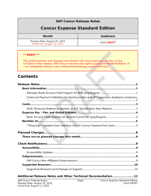 Concur Expense Standard Edition Doc Template | pdfFiller