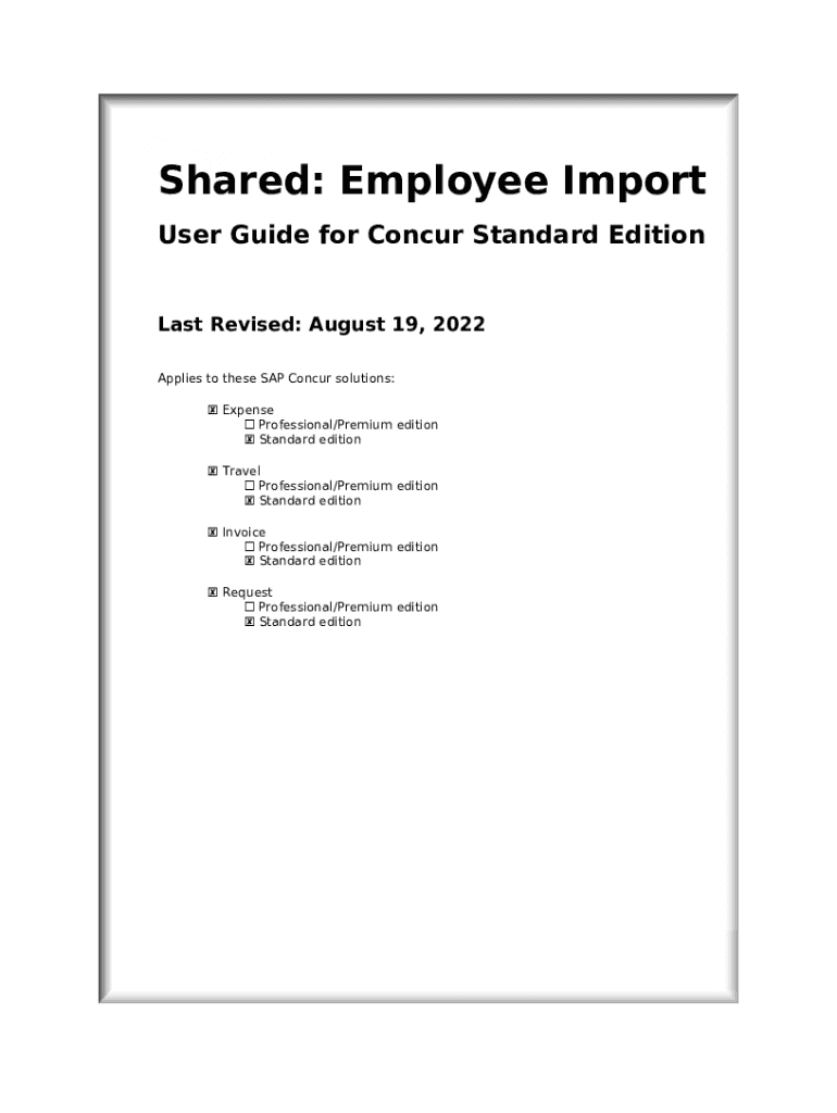 Shared: Employee Import User Guide for Concur Standard Edition Doc ...