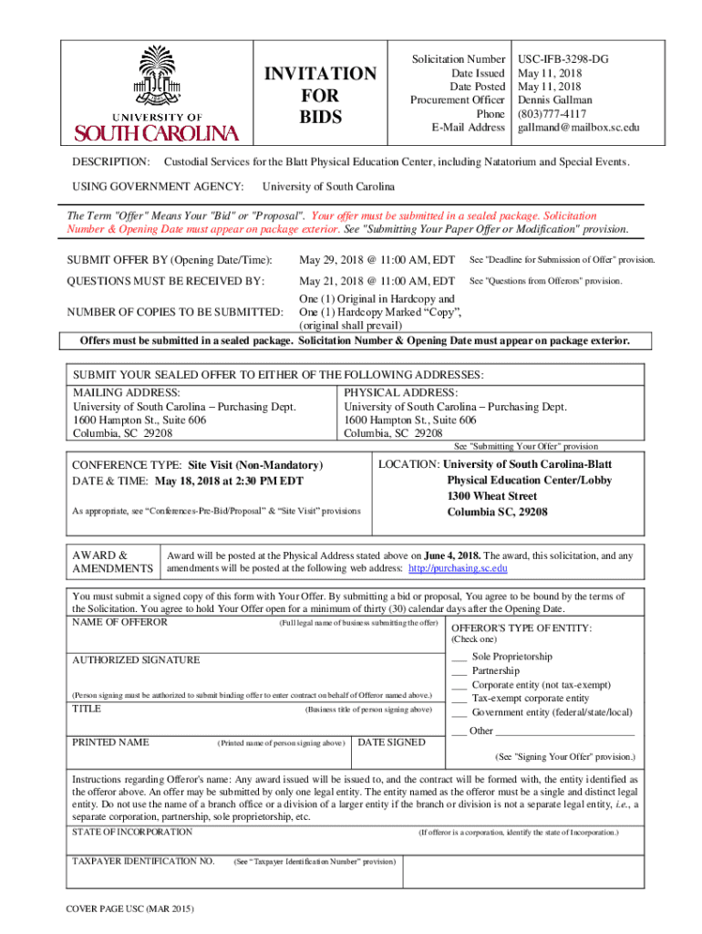 Fillable Online Procurement / Solicitations/Awards - Lexington County ...