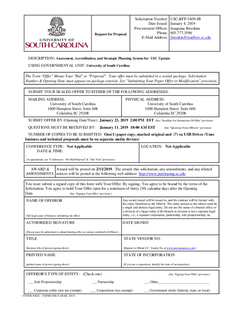 Fillable Online RFP Template - General - Washington Fax Email Print ...