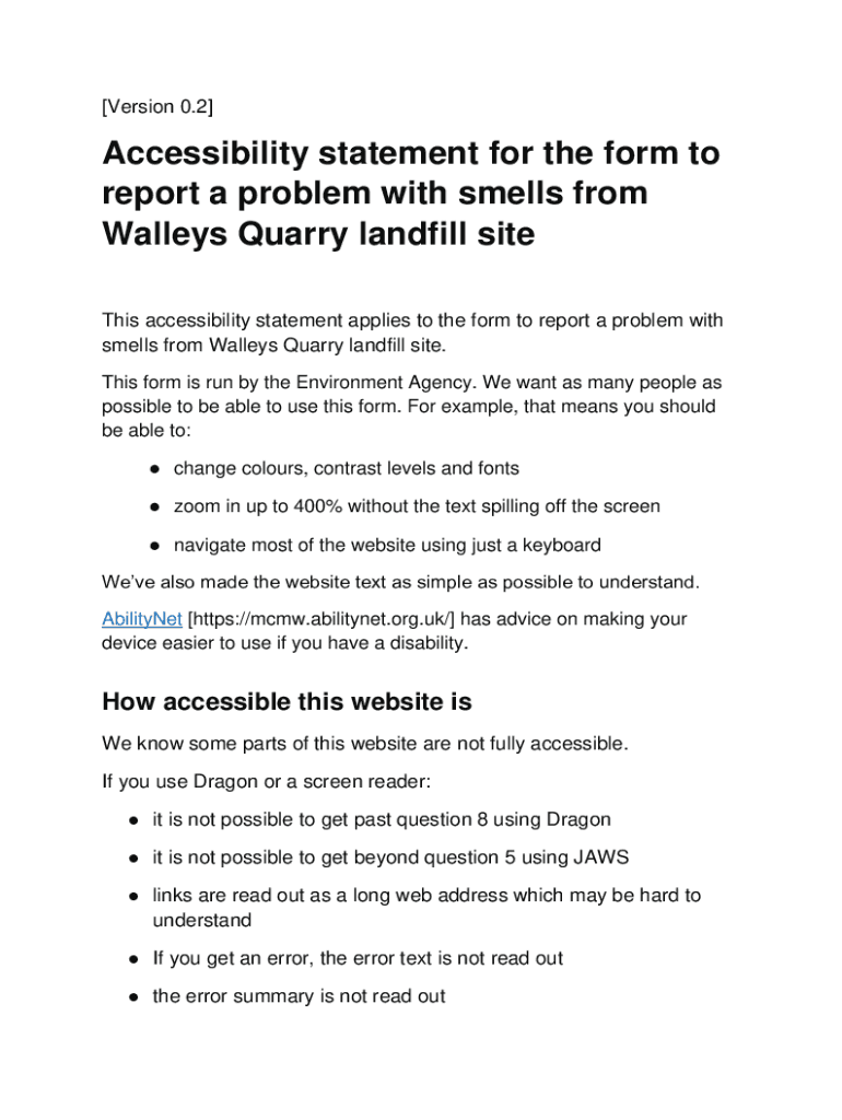 Fillable Online People 'suffering health problems' due to smell from ...