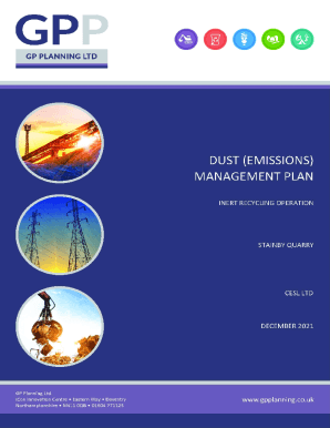 Fillable Online Dust Emissions Management Plan - Environment Agency Fax ...