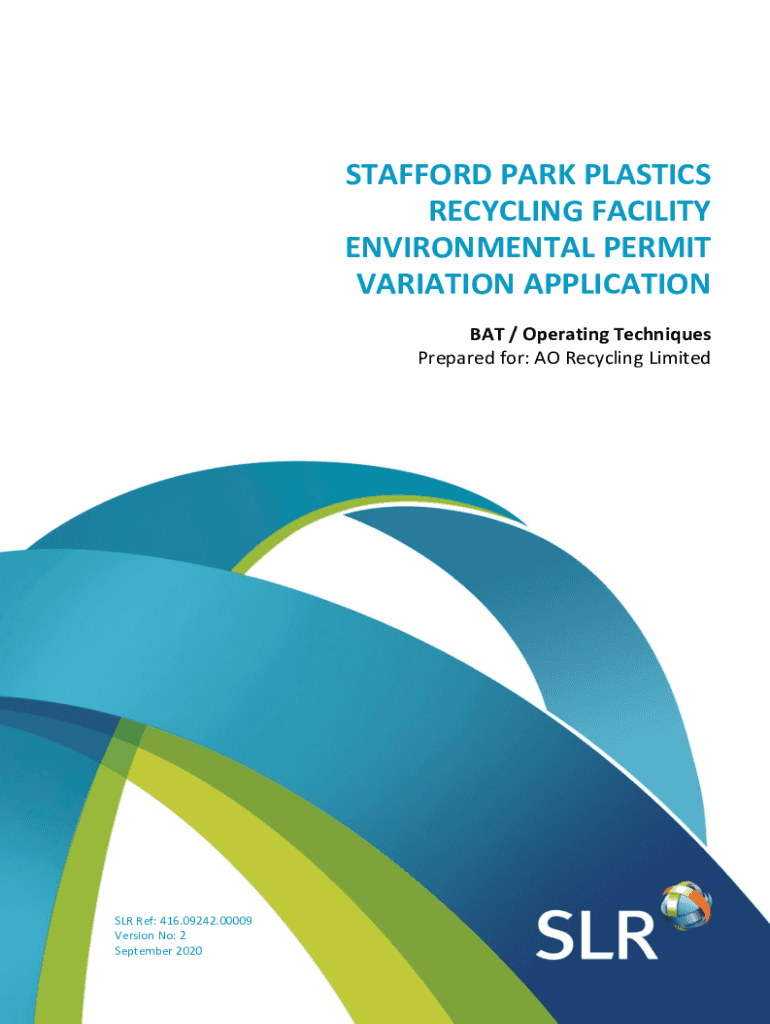 Fillable Online stafford park plastics recycling facility environmental ...
