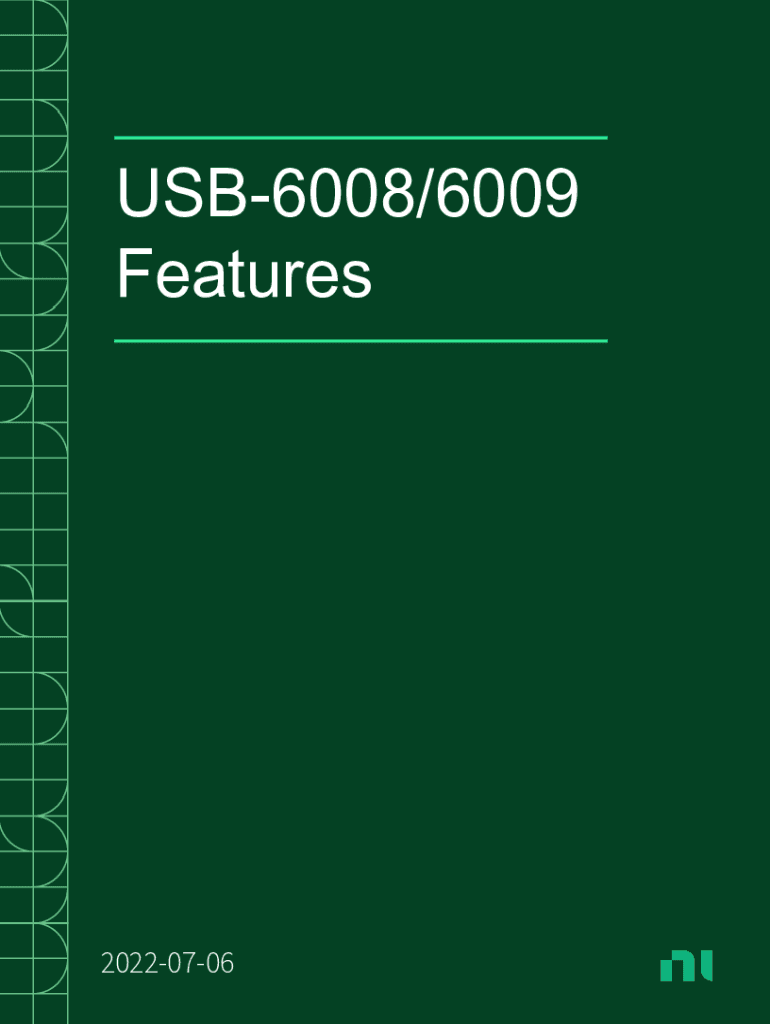 Fillable Online Ni Usb 6008 6009 User Guide And Specificationsusb 6009 Nini Usb 6008 6009 User