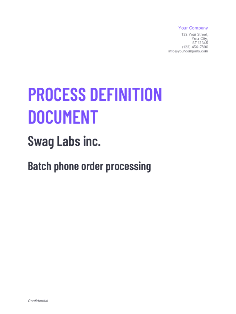 Fillable Online PROCESS DEFINITION DOCUMENT - Robocorp Fax Email Print - pdfFiller