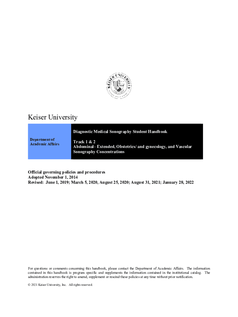Fillable Online Diagnostic Medical Sonography, AS (Ultrasound) - Keiser University Fax Email ...