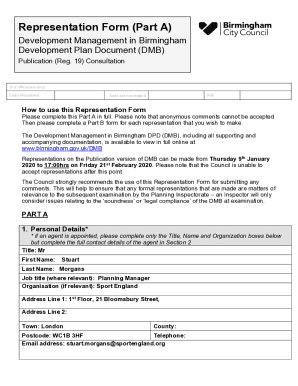 Fillable Online www.birmingham.gov.uk id22sportenglandRepresentation ...