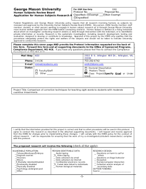 George Mason University Human Subjects Review Board - mason gmu Doc ...