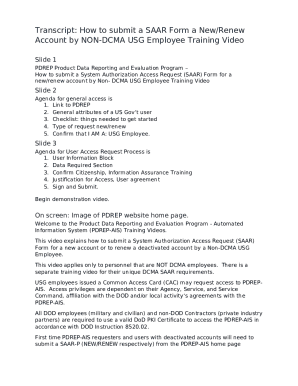 Transcript: How to submit a SAAR a New/Renew ... - DISA Doc Template ...