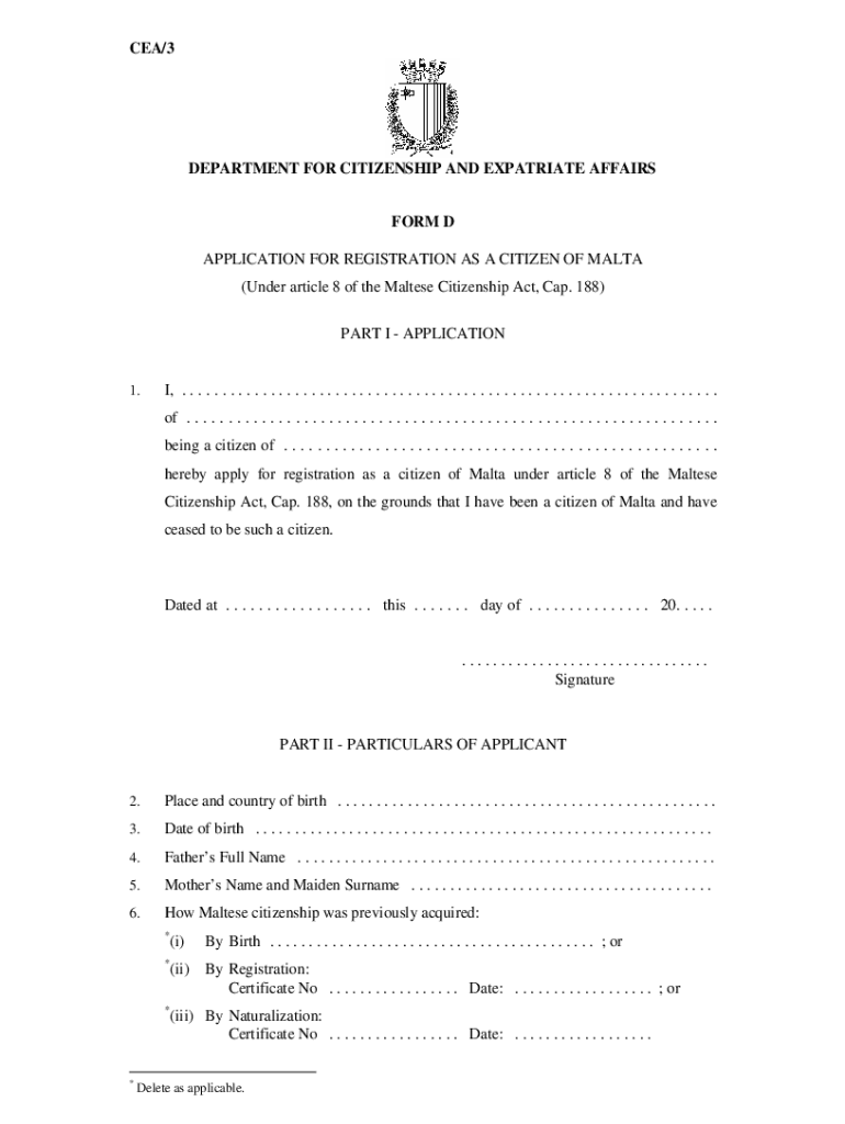 Identity Malta Forms Download - Fill Online, Printable, Fillable, Blank ...