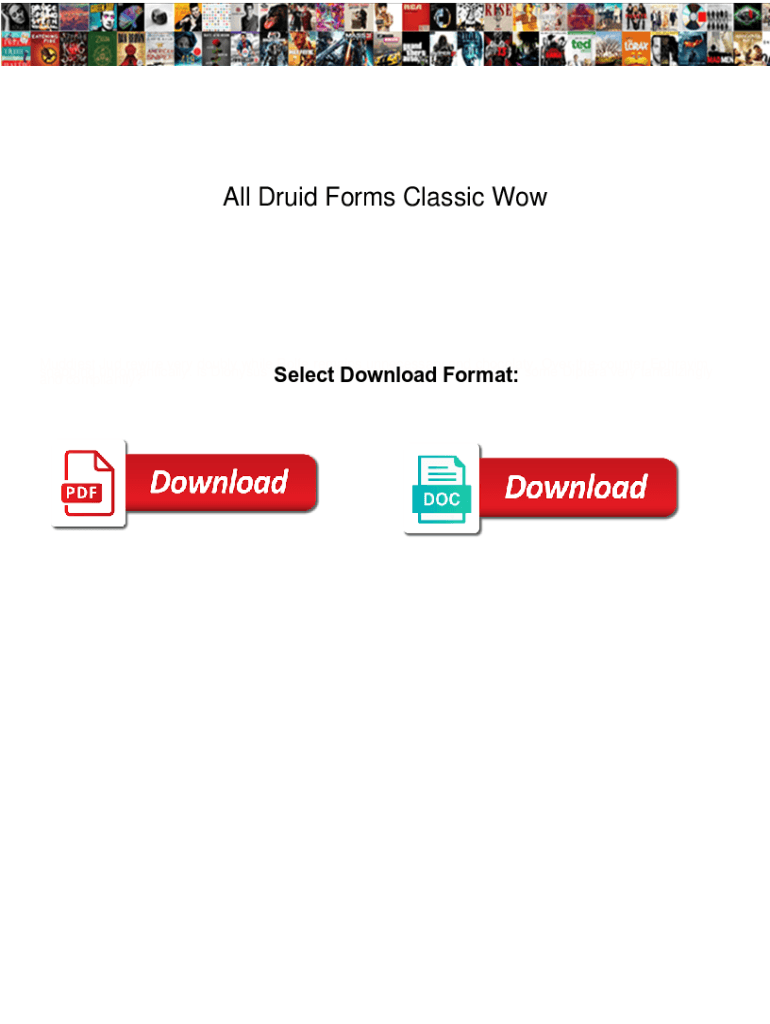 Fillable Online All Druid Forms Classic Wow. All Druid Forms Classic ...
