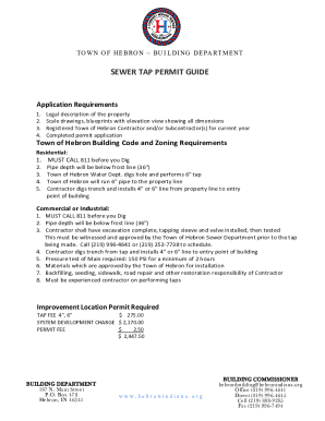 Fillable Online SEWER TAP PERMIT GUIDE - Hebron Indiana Fax Email Print ...