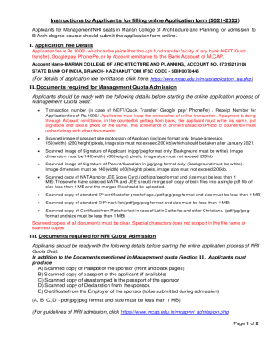 Fillable Online Instructions to Applicants for filling online ...