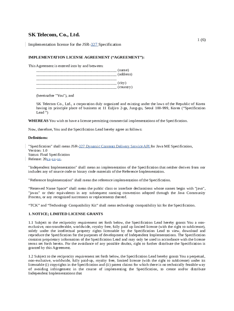 The Java Community Process(SM) Program - JSRs: Java Specification ... Doc Template | pdfFiller