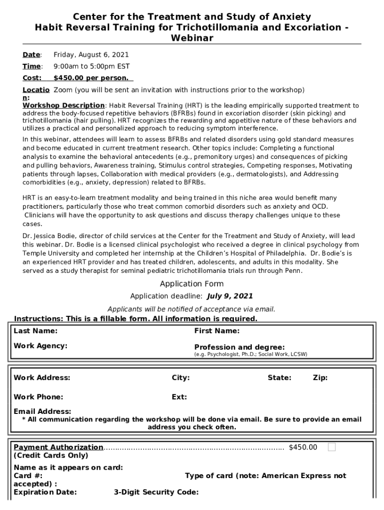 Habit Reversal Training for Trichotillomania: Investigator Q&A Doc ...