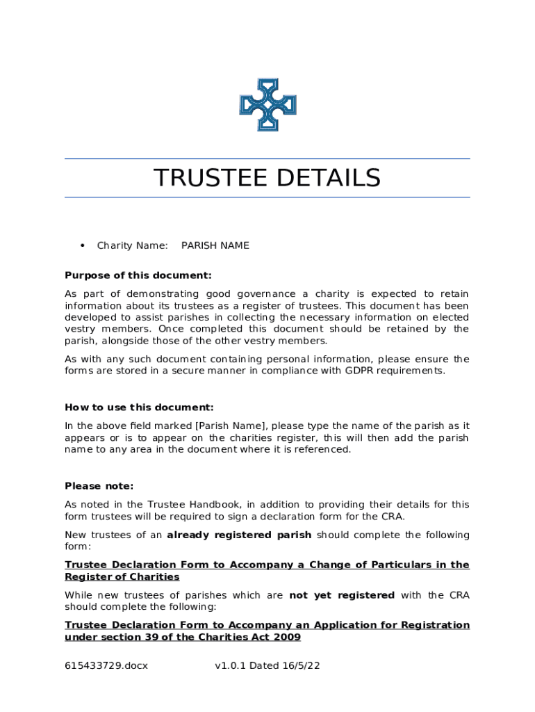 Trustee Eligability Statement, Ination Record and Declaration Doc ...