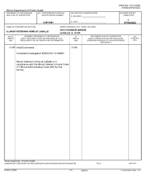 Fillable Online Get the free PRINTED: 11/07/2011 FORM APPROVED ...
