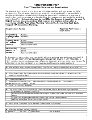 Requirement - USDA Departmental Management Doc Template | pdfFiller