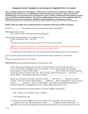 Telephone Consent example Doc Template | pdfFiller