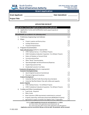 Fillable Online ria sc Grant Applicant: Date Submitted: Project Title: Fax Email Print - pdfFiller