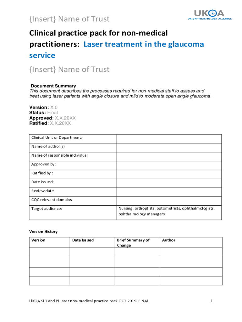 Fillable Online Clinical practice pack for non-medical practitioners: Laser treatment ... Fax ...