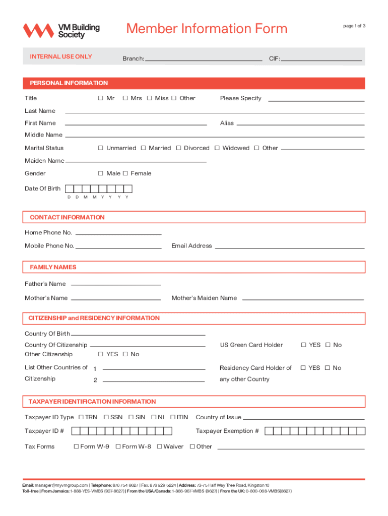 Fillable Online Member Information Form Fax Email Print - pdfFiller