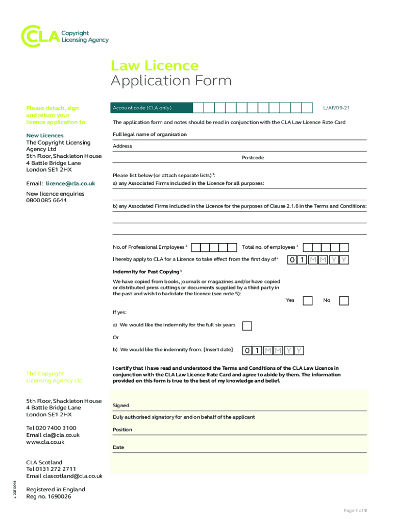 Fillable Online Extended Multinational Law Licence Application Form Fax ...
