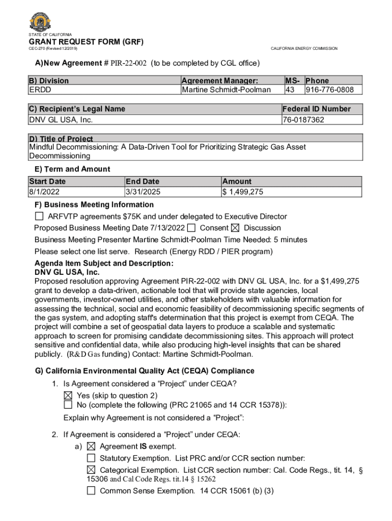Fillable Online Fillable Online GRANT REQUEST FORM (GRF) A) New ...