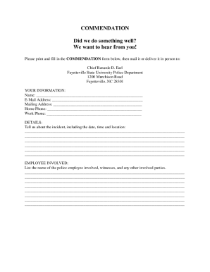 Fillable Online Letters of Commendation (With Template and 3 Samples ...