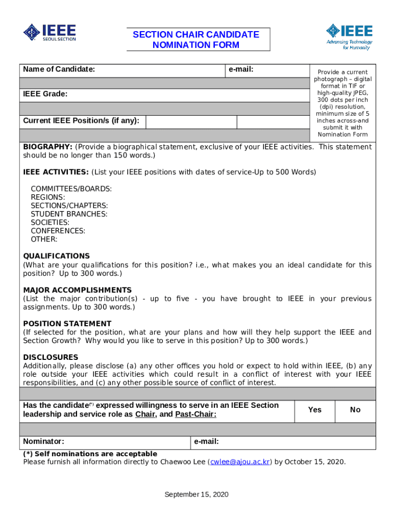 NOMINATION - On-line version: - IEEE Doc Template | pdfFiller