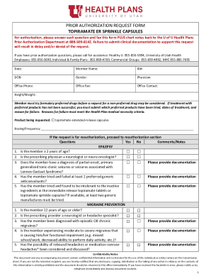 Fillable Online uhealthplan.utah.edumedicalpolicypdfPRIOR AUTHORIZATION REQUEST FORM ER SPRINKLE ...