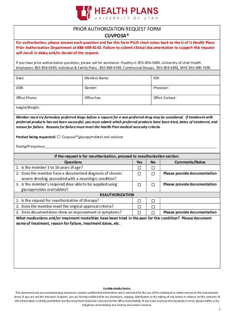Fillable Online PRIOR AUTHORIZATION REQUEST FORM Fax Email Print ...
