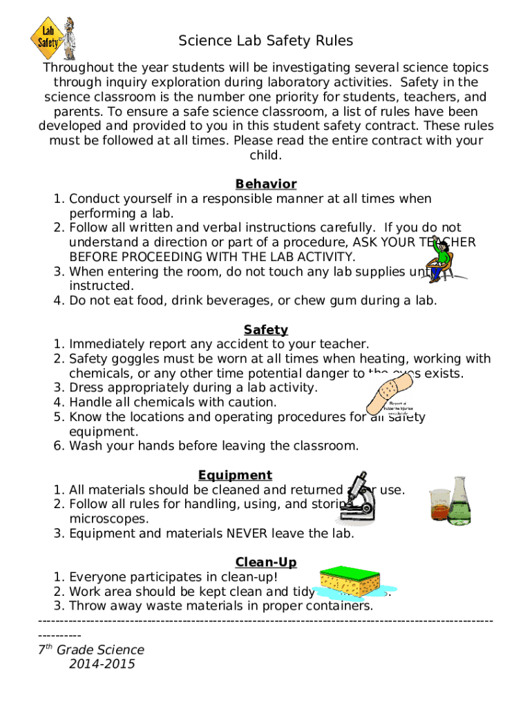 LABORATORY SAFTEY RULES Doc Template | pdfFiller