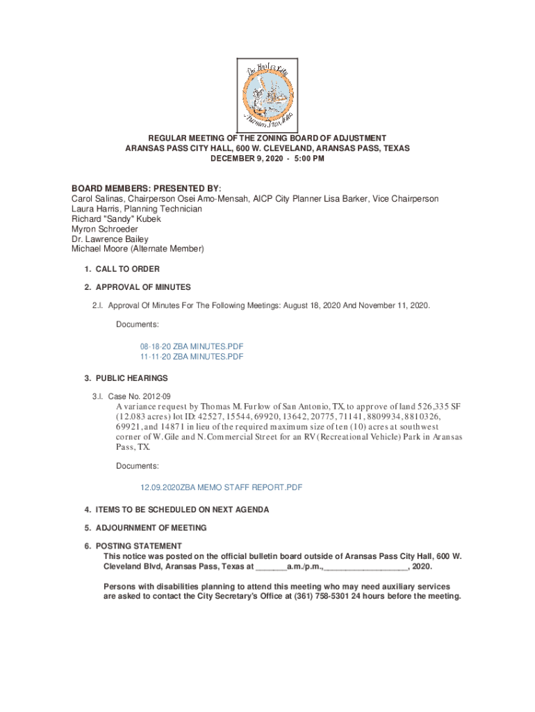 Fillable Online A variance request by Thomas M. Furlow of San Antonio ...