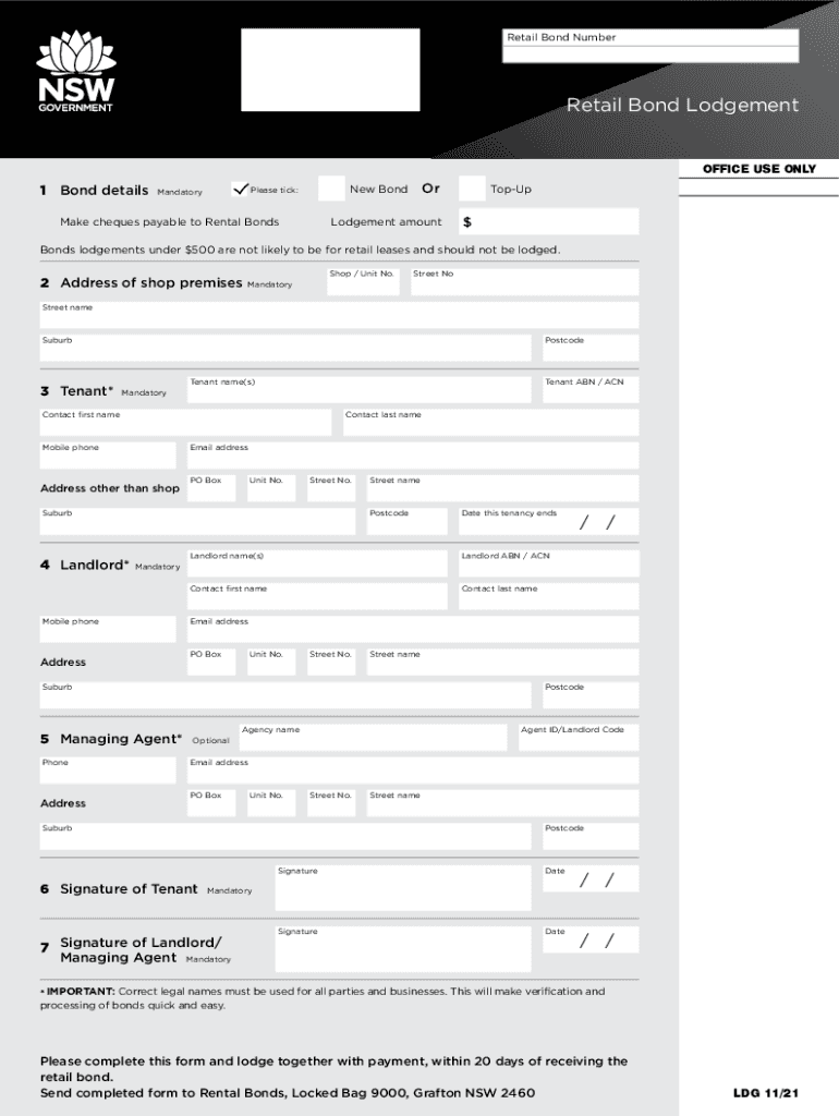 Fillable Online Retail Bond Lodgement. Retail Bond Lodgement form Fax ...