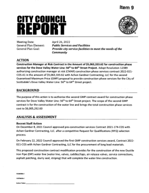 Fillable Online CITY COUNCIL REPORT - ScottsdaleAZ Fax Email Print ...