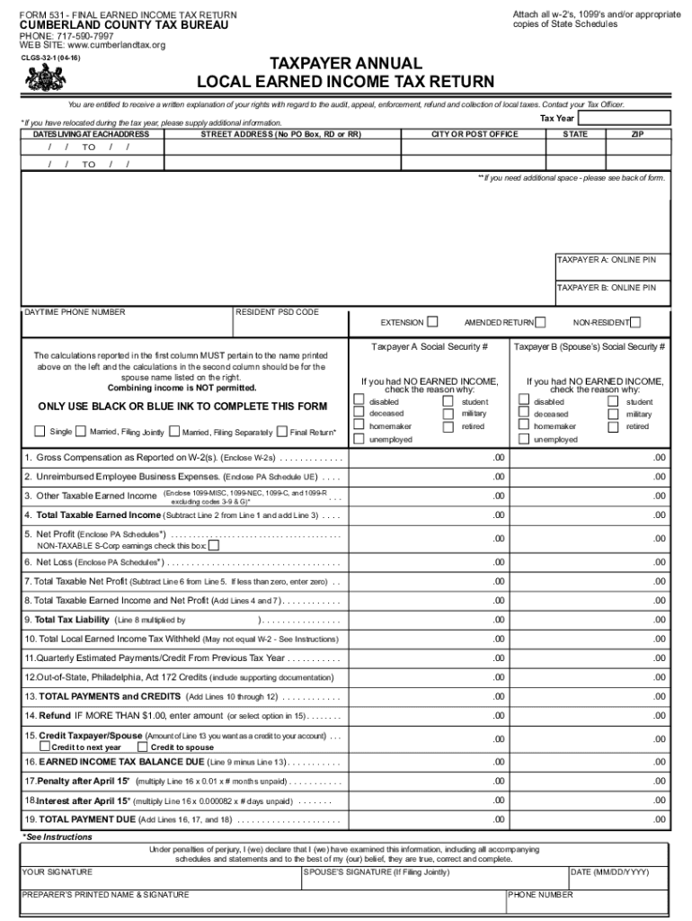 Fillable Online www.cumberlandtax.org179507CCTBForm531FINALFORM 531 ...