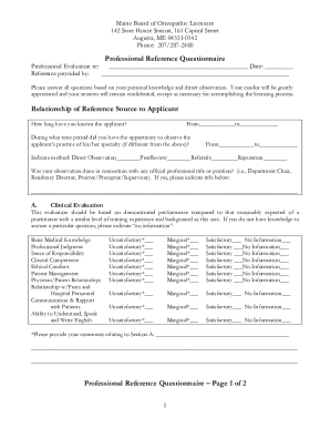Fillable Online Professional Reference Request Form.doc Fax Email Print ...