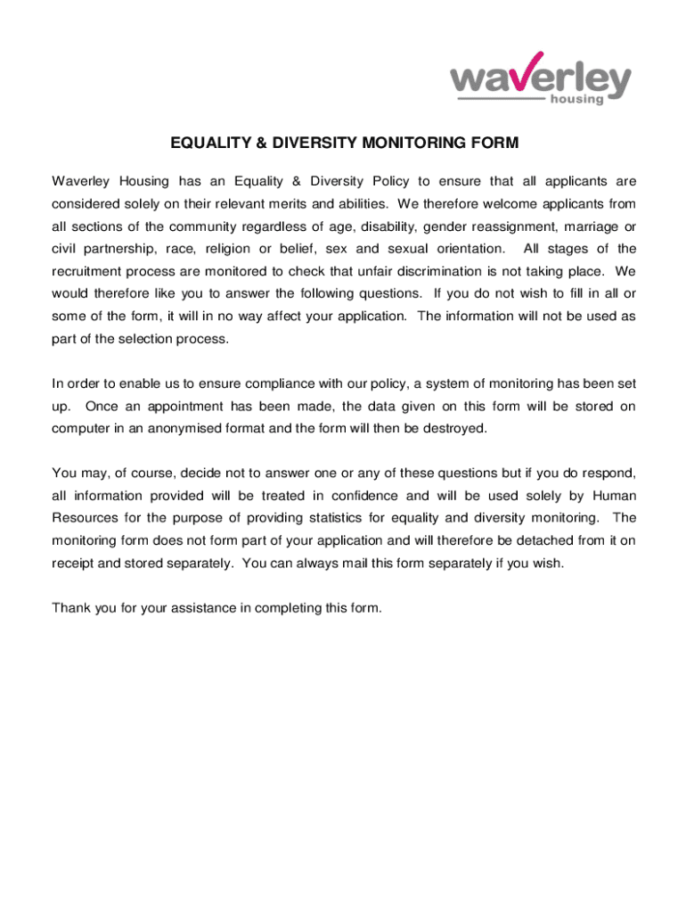 Fillable Online www.acas.org.ukimproving-equality-diversity-andEquality ...