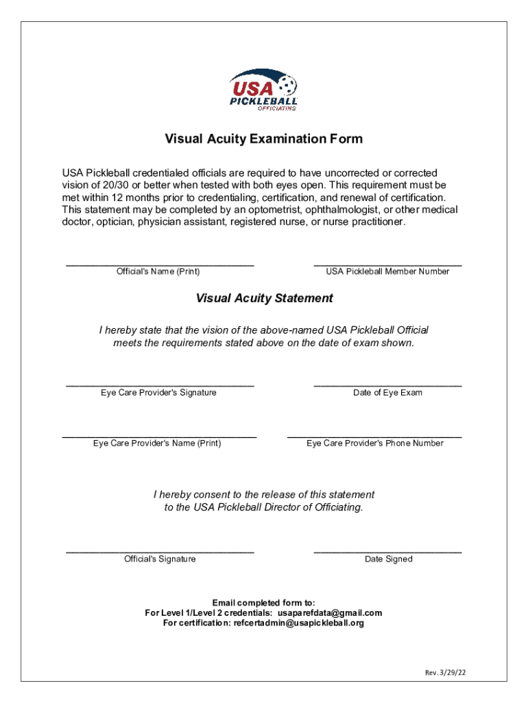 Fillable Online Visual Acuity Form 3-29-22.docx Fax Email Print - pdfFiller