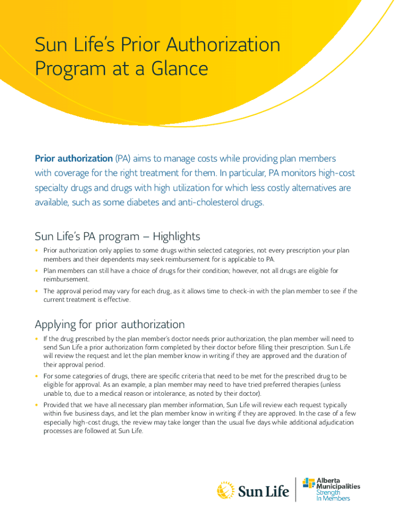 Fillable Online Prior Authorization Program at a Glance PDF7271ESun ...