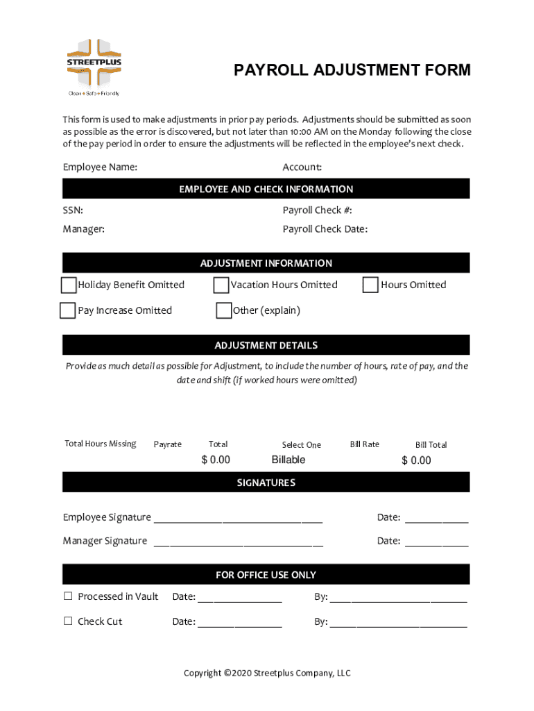 Fillable Online financialservices.ouhsc.eduFormsprior-periodPrior Period Payroll Adjustment ...