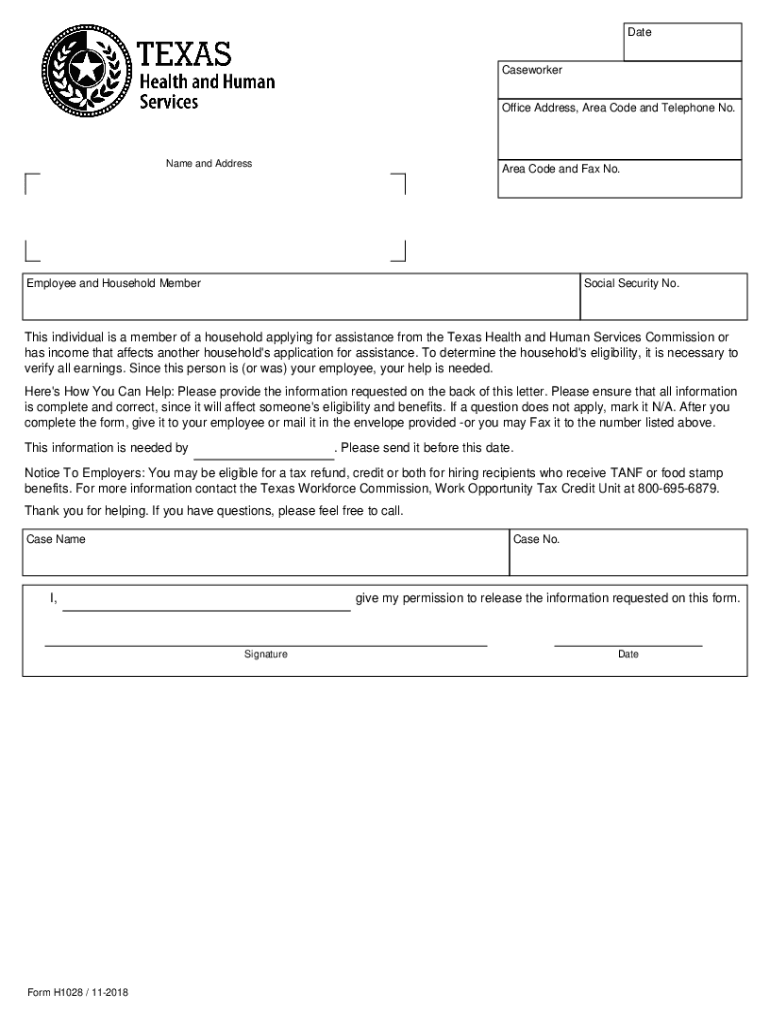 Fillable Online Employment Verification. Form H1028 Fax Email Print ...